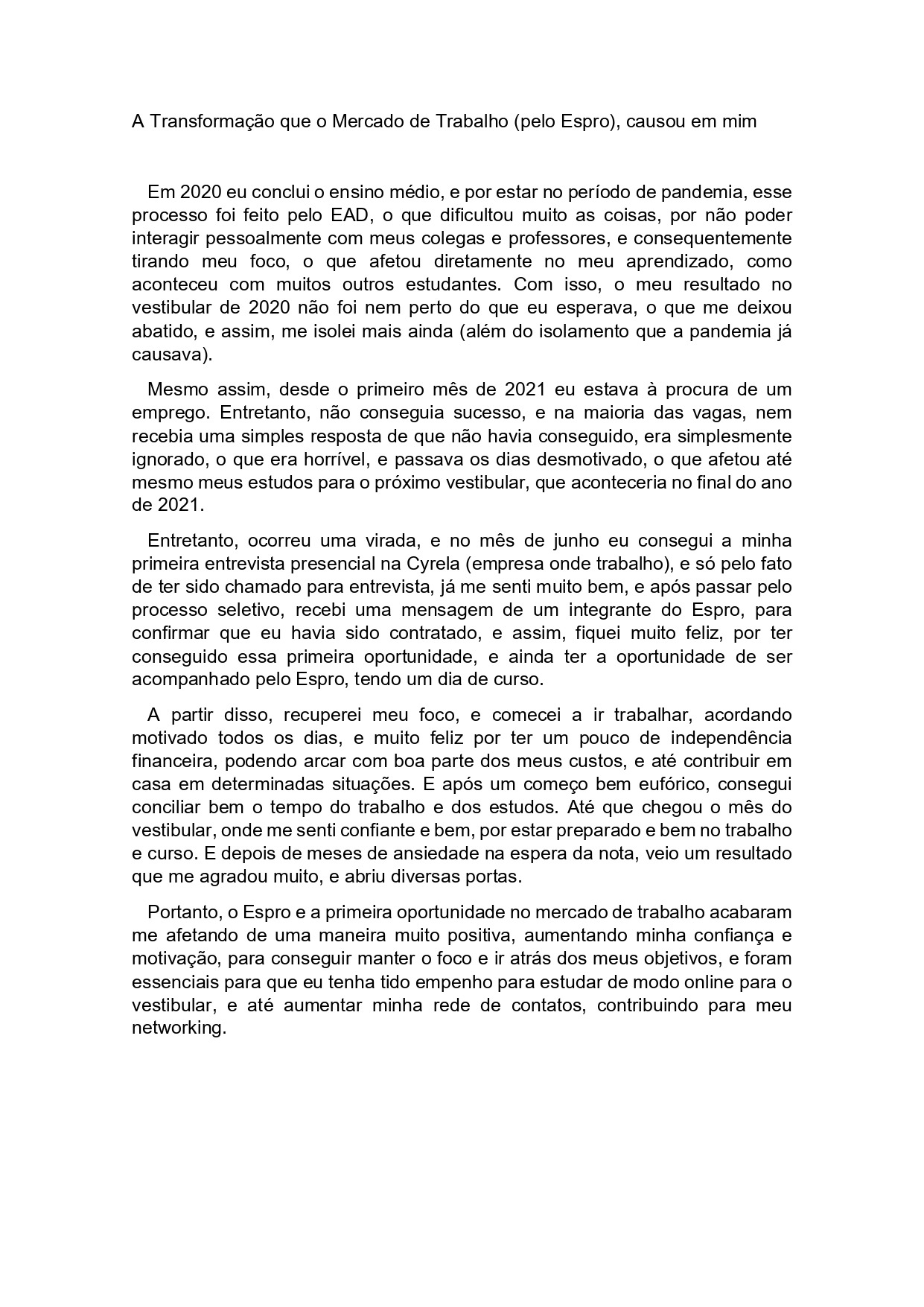 Selecionados - Espro que eu vejo - 2022 - Espro